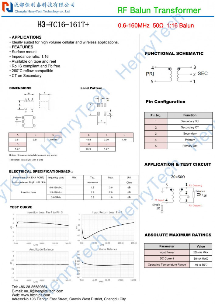 HenryTech H3-TC16-161T+ technical document preview