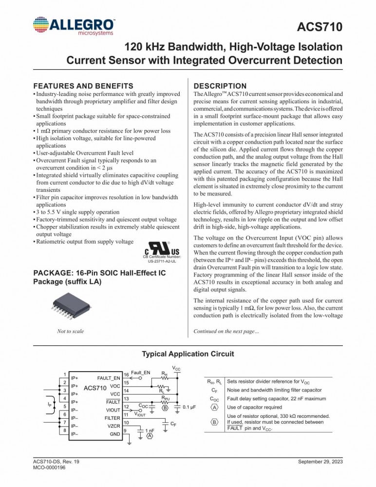 ACS710 datasheet page 1