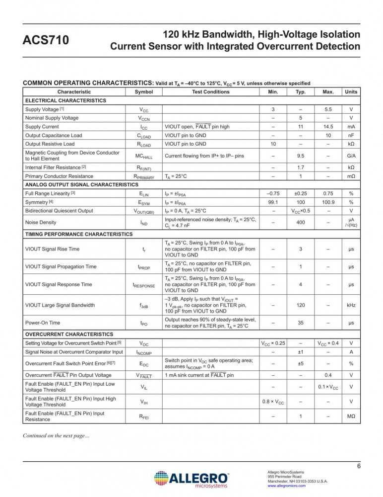 ACS710 datasheet page 6