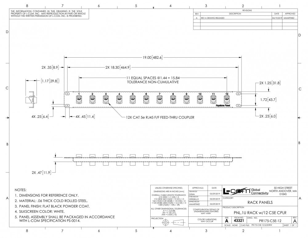 PR175-C5E-12 technical document preview
