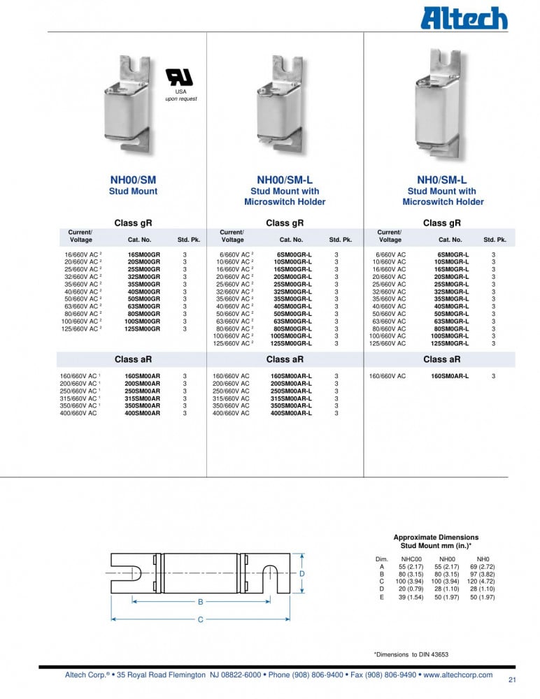 Altech NH fuse catalog page 6