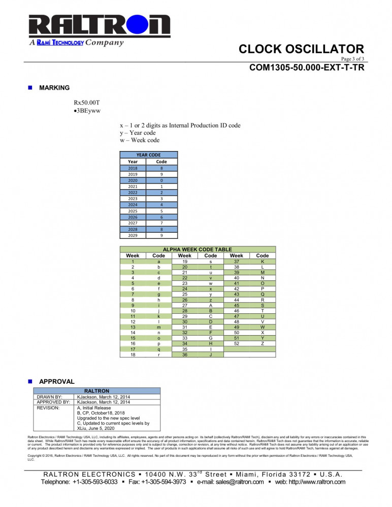 COM1305-50.000-EXT-T-TR technical document page 3