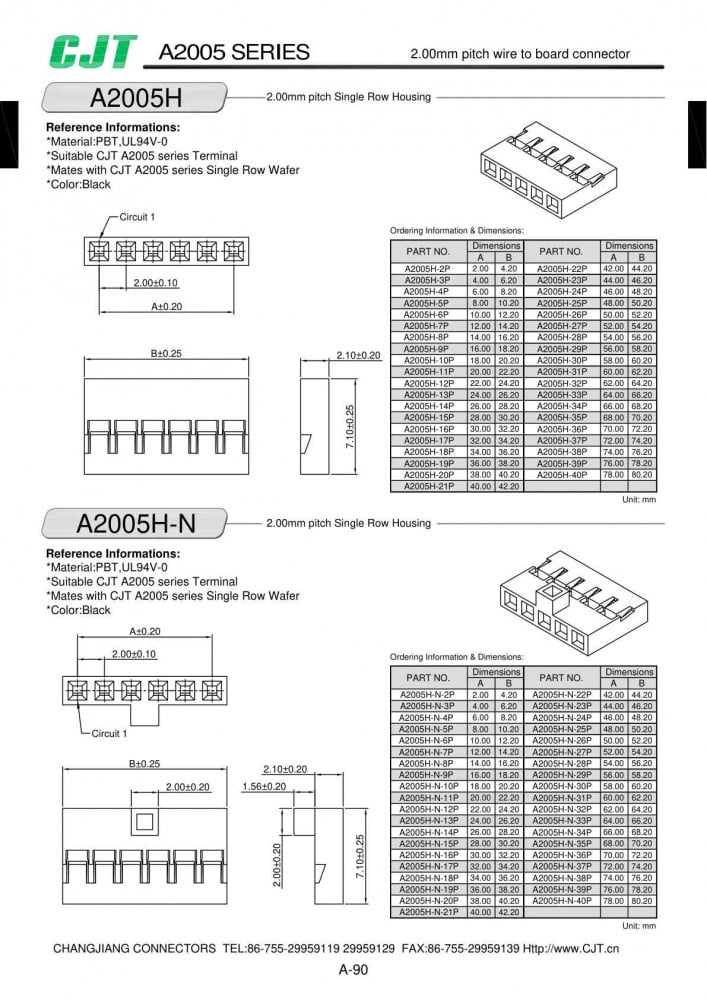 CJT A2005 series technical document page 3