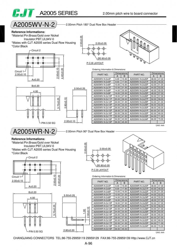CJT A2005 series technical document page 9