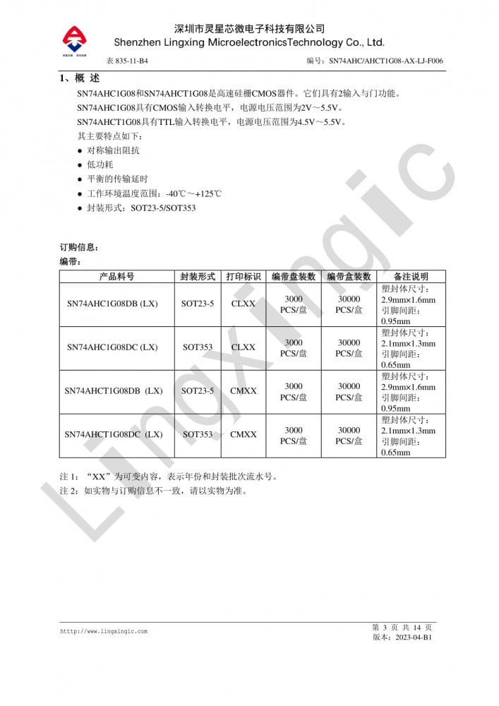 SN74AHC1G08DB(LX) datasheet page 3