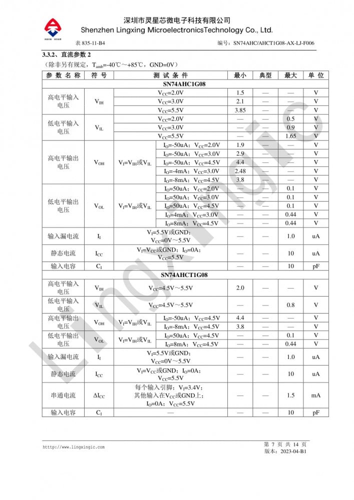 SN74AHC1G08DB(LX) datasheet page 7