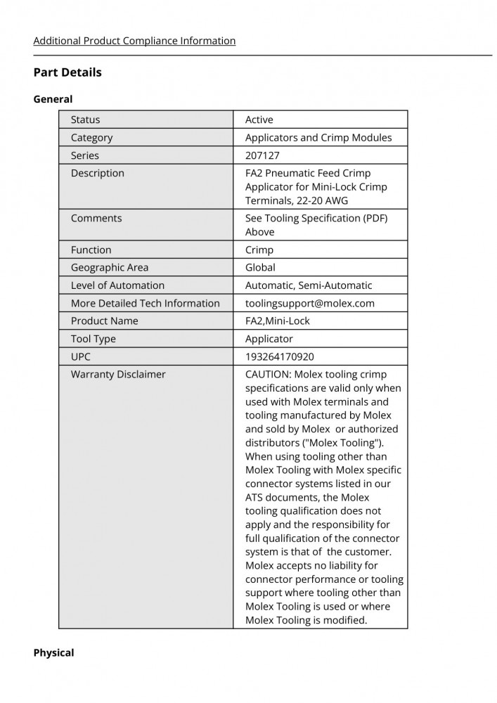 Molex 638085910 tooling document preview, page 2