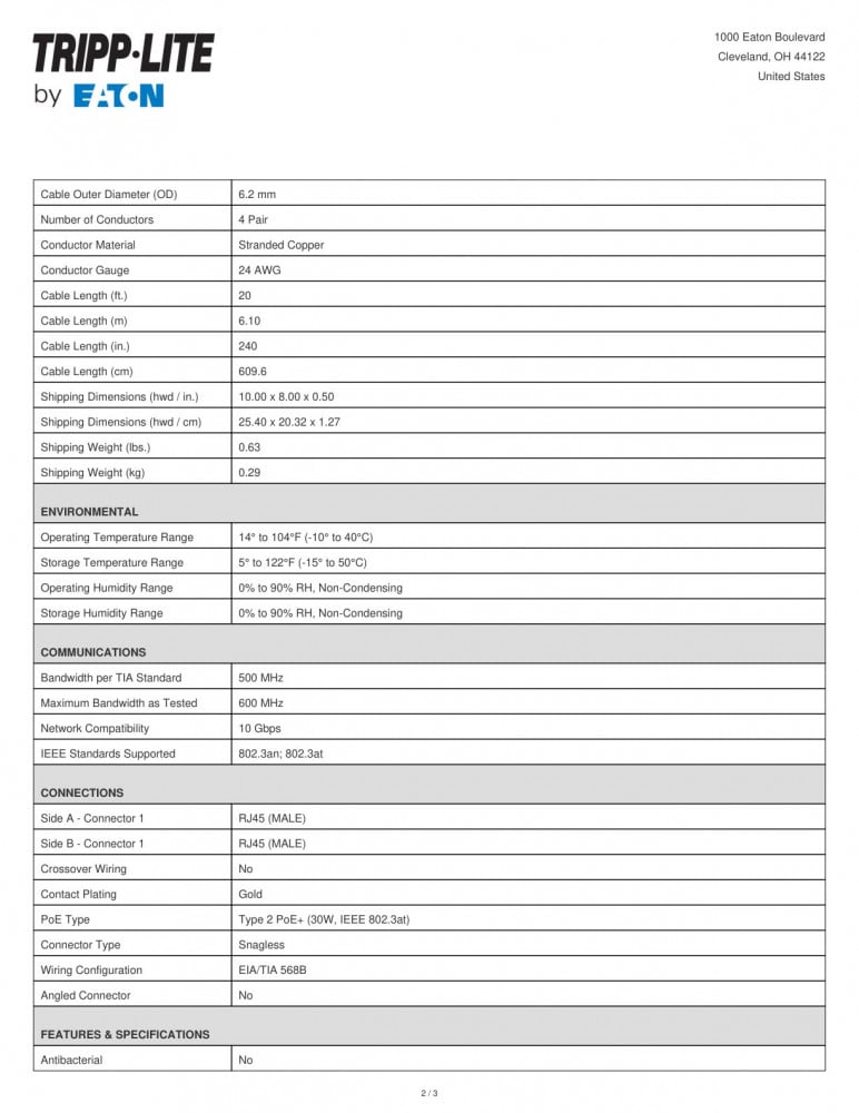 N261-020-BK technical document page 2