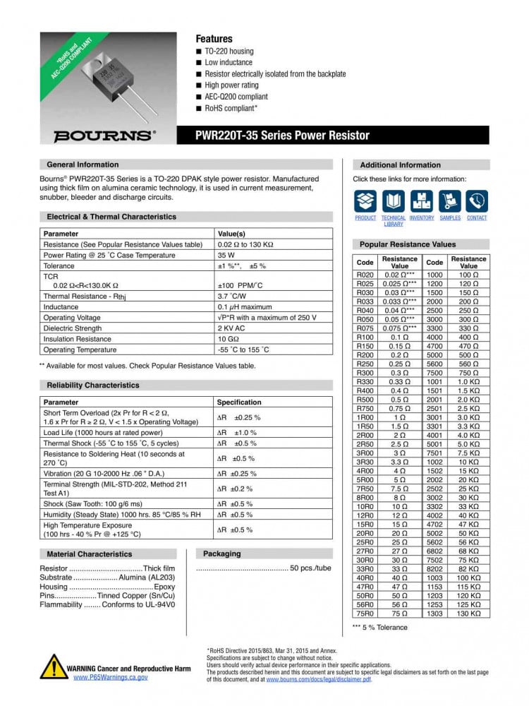 PWR220T-35 series datasheet page 1