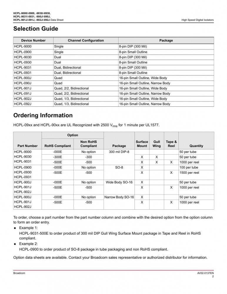 HCPL-090J datasheet page 2
