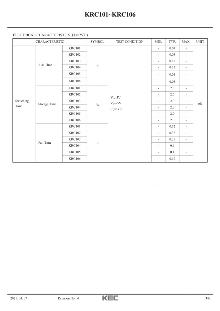 KEC KRC102 technical document page 3