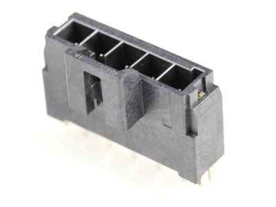 Ultra-Fit Vertical Header, 3.50mm Pitch, Single Row, 6 Circuits, with Solder Clips, 0.38µm Gold (Au) Plating, Glow-Wire Capable, Black