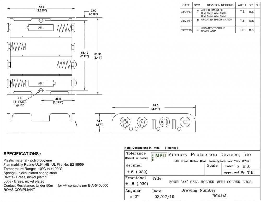 MPD BC4AAL technical drawing