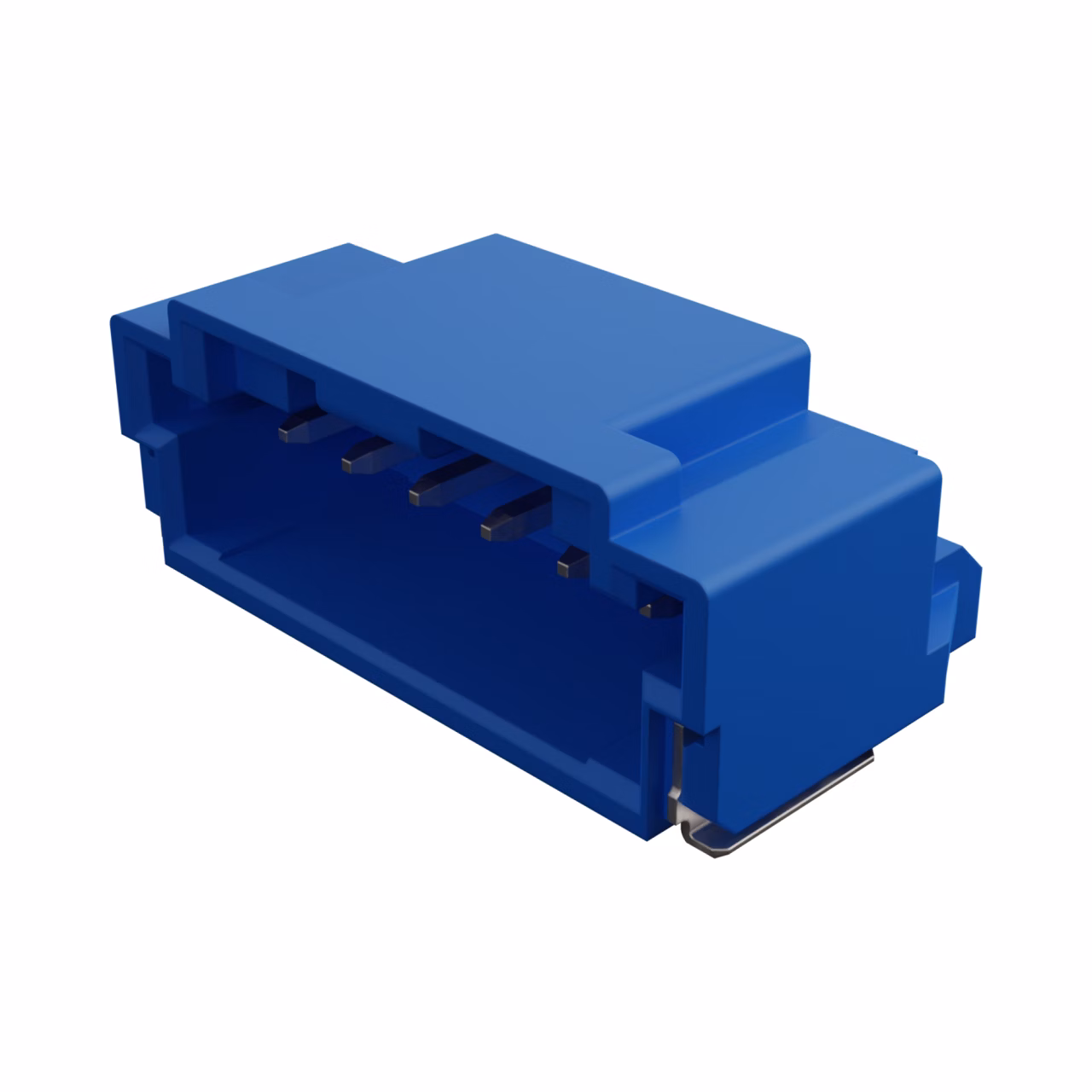 DuraClik Wire-to-Board Header, Single Row, Right-Angle, 6 Circuits, Tin (Sn) Plating, Blue for sale