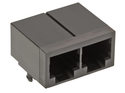 Modular Jack, Right-Angle, Low Profile, 6/4, 4 Ports