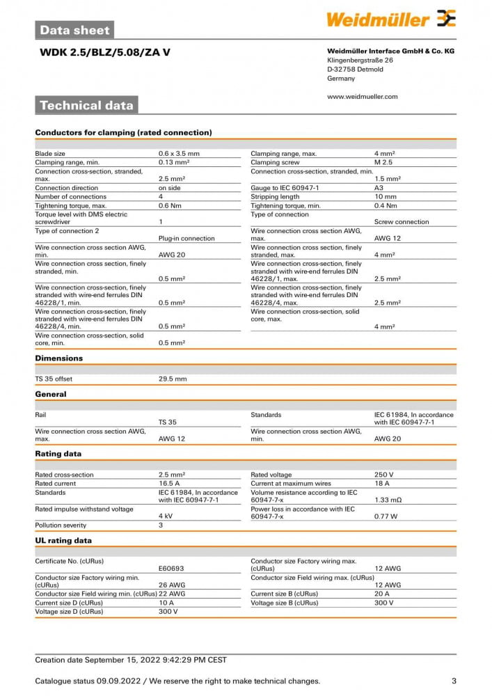 WEIDMULLER 1027410000 technical document page 3