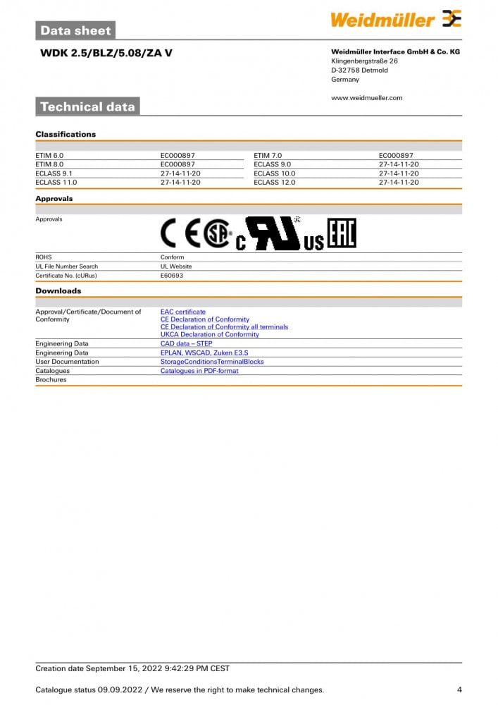 WEIDMULLER 1027410000 technical document page 4