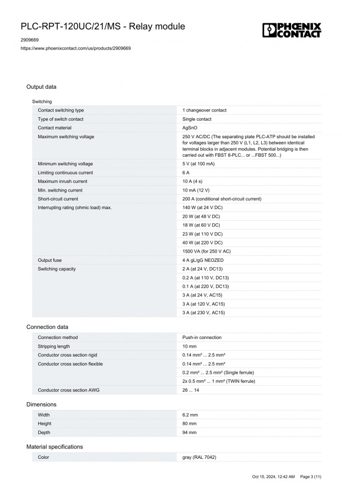 Phoenix Contact 2909669 technical document page 3