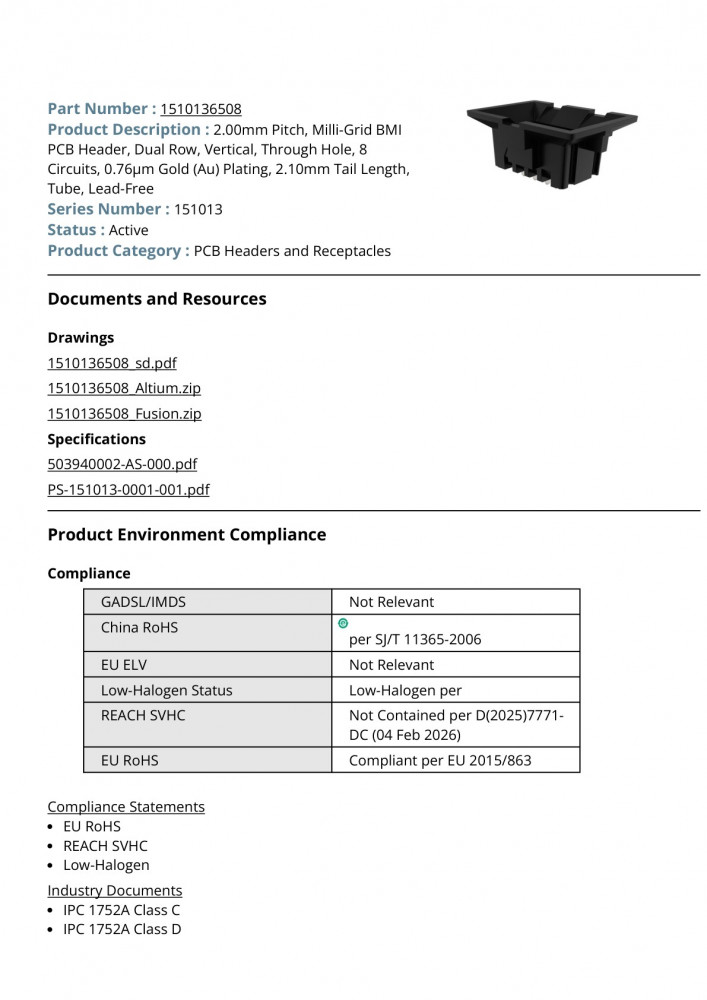 Molex Milli-Grid document page 1