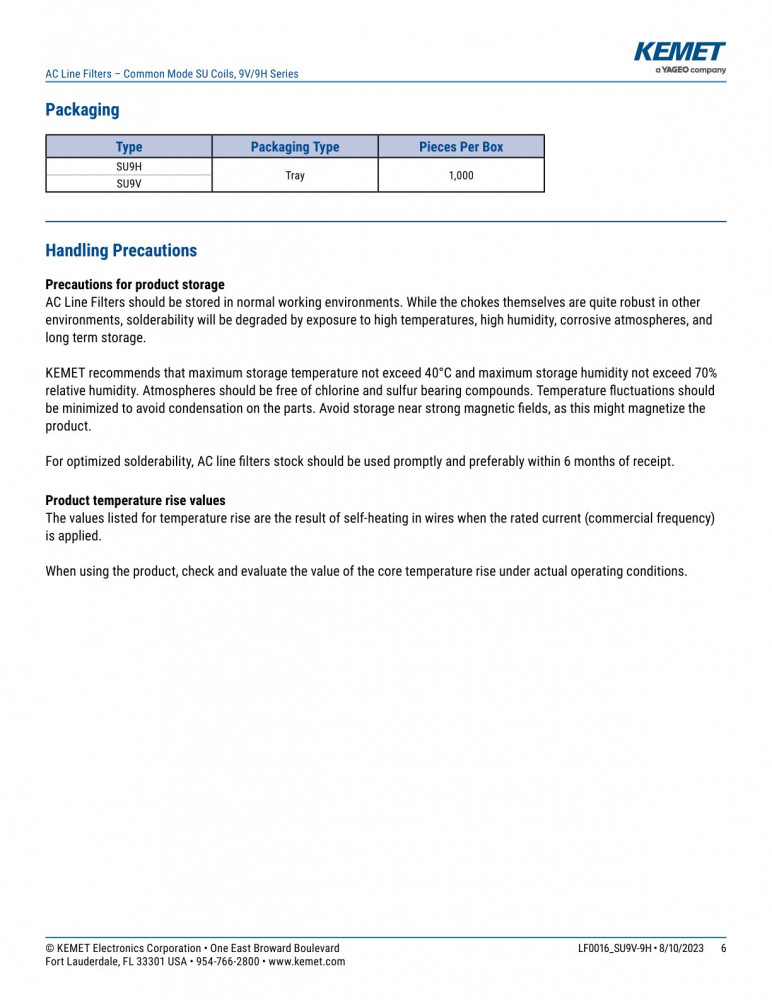 KEMET SU series datasheet page 6