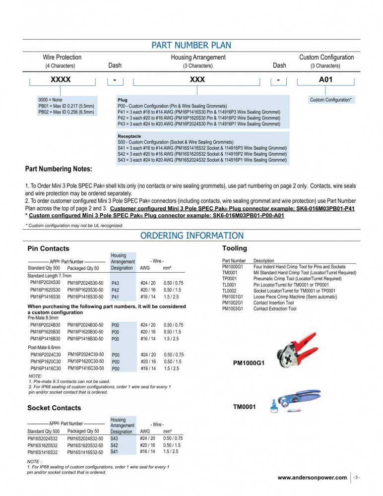 SK1-016M03 MINI3 POLE SPEC Pak technical page 3
