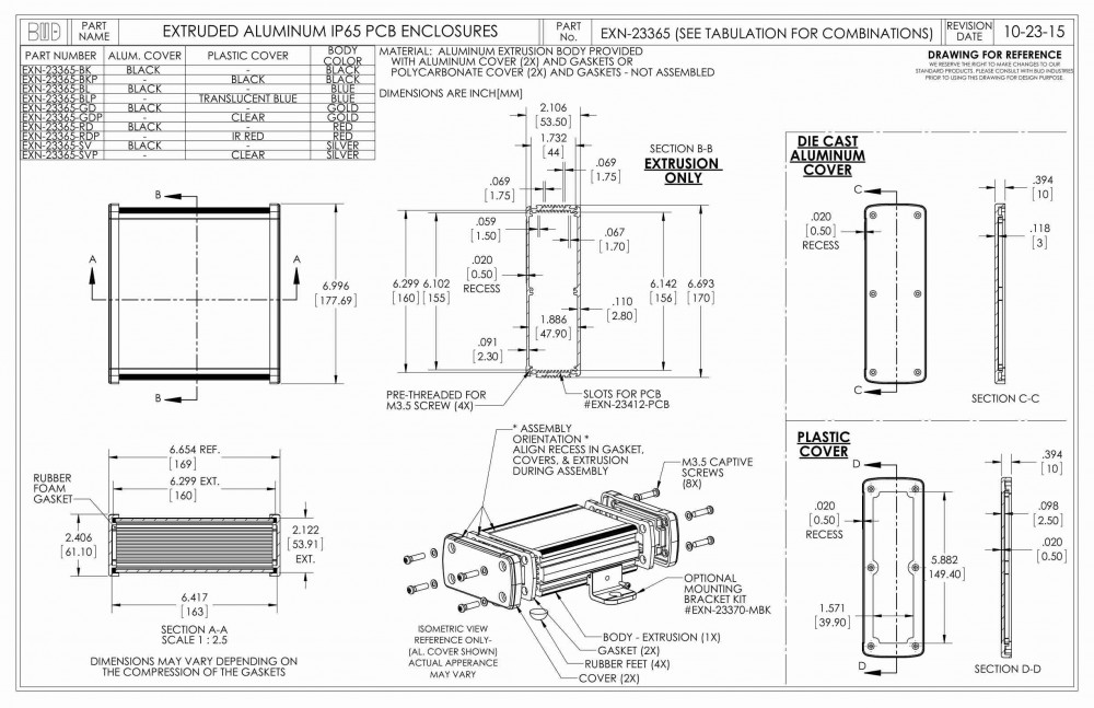 EXN-23365 enclosure technical drawing preview
