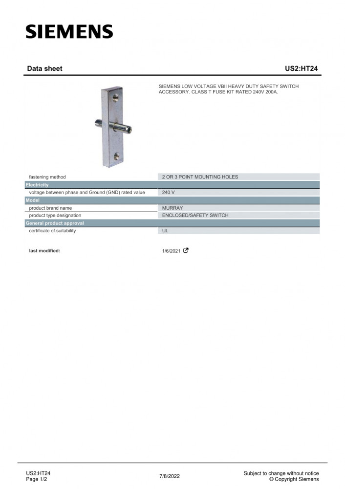 HT24 technical document page 1