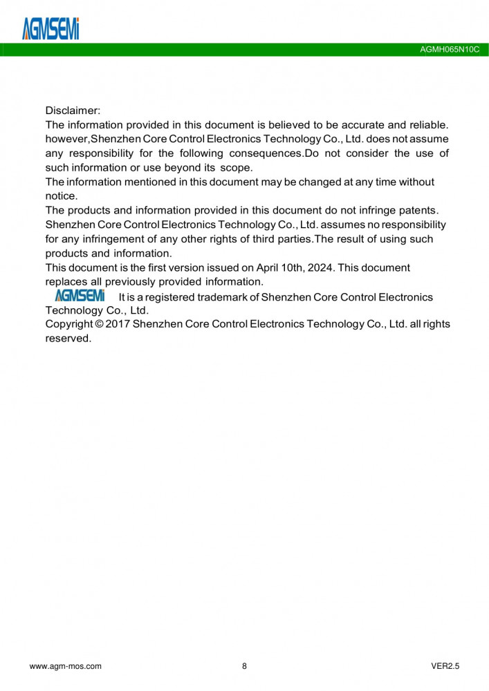 AGMH065N10C datasheet page 8