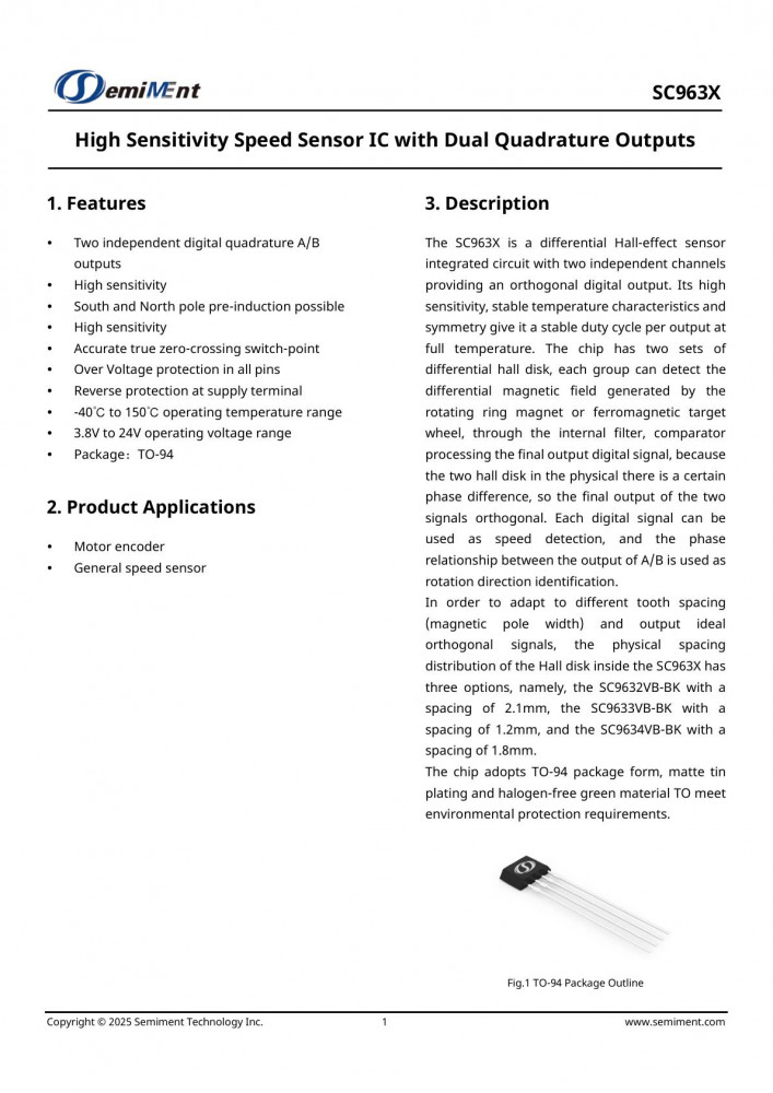 SC9633VB datasheet page 1