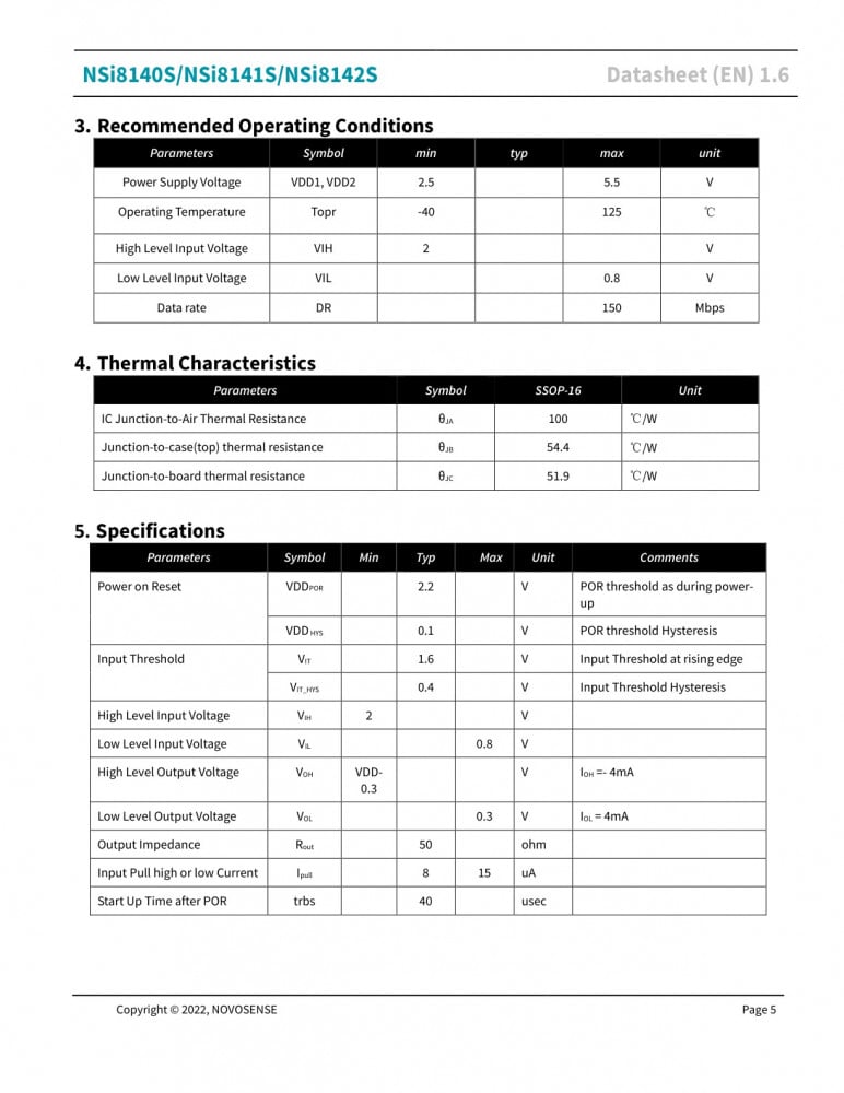 NSI8141S1 datasheet page 5