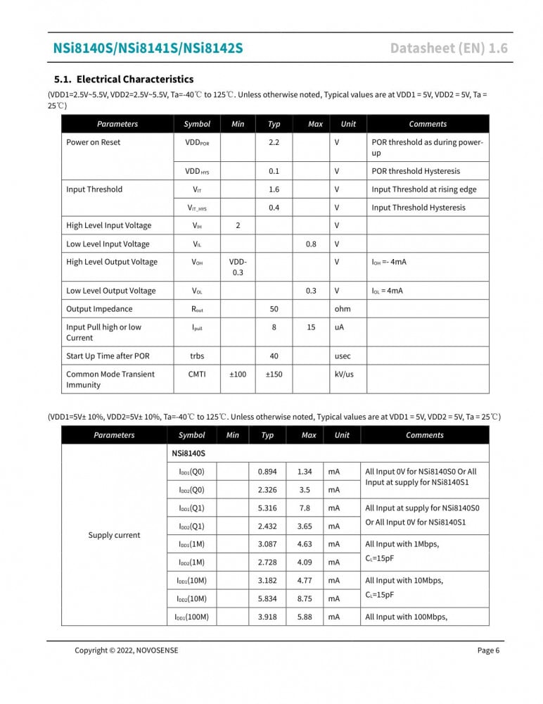 NSI8141S1 datasheet page 6