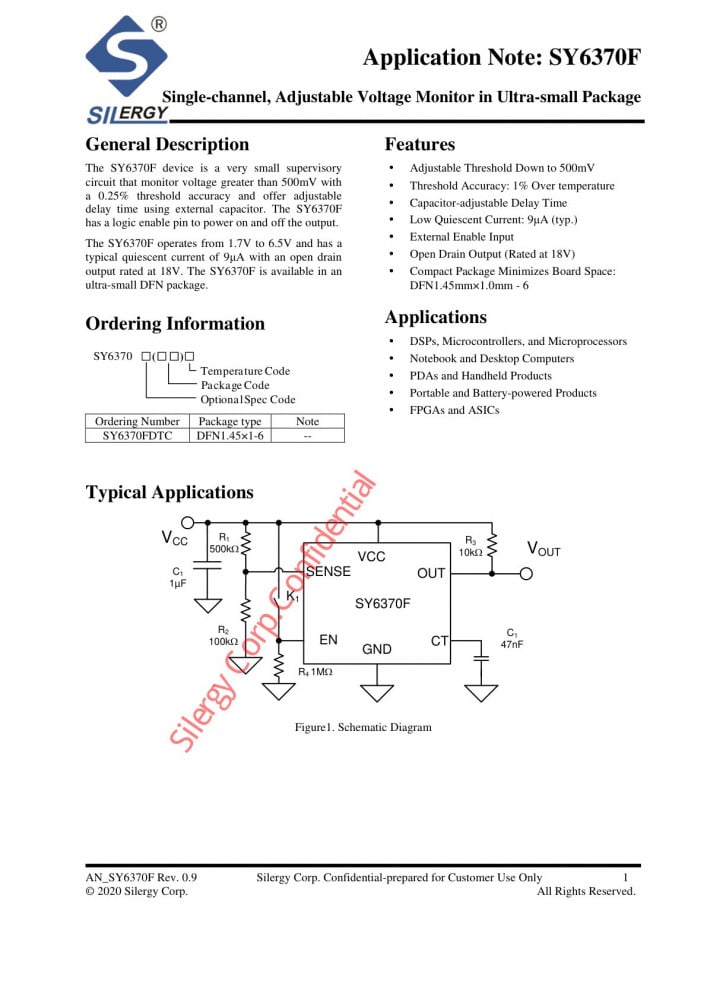 SY6370FDTC datasheet page 1