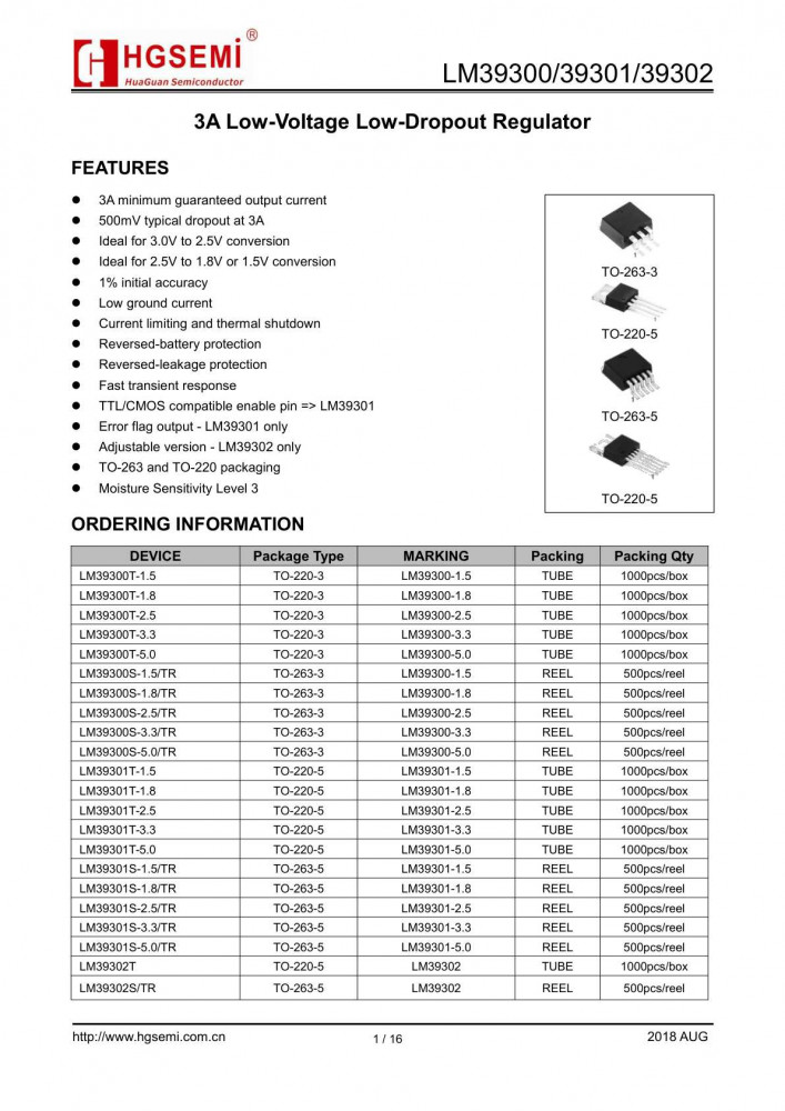 LM39302S/TR datasheet page 1