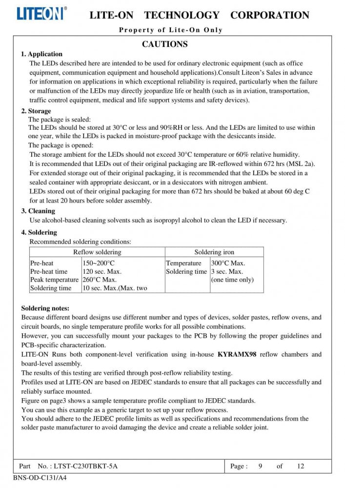 LTST-C230TBKT-5A datasheet page 10