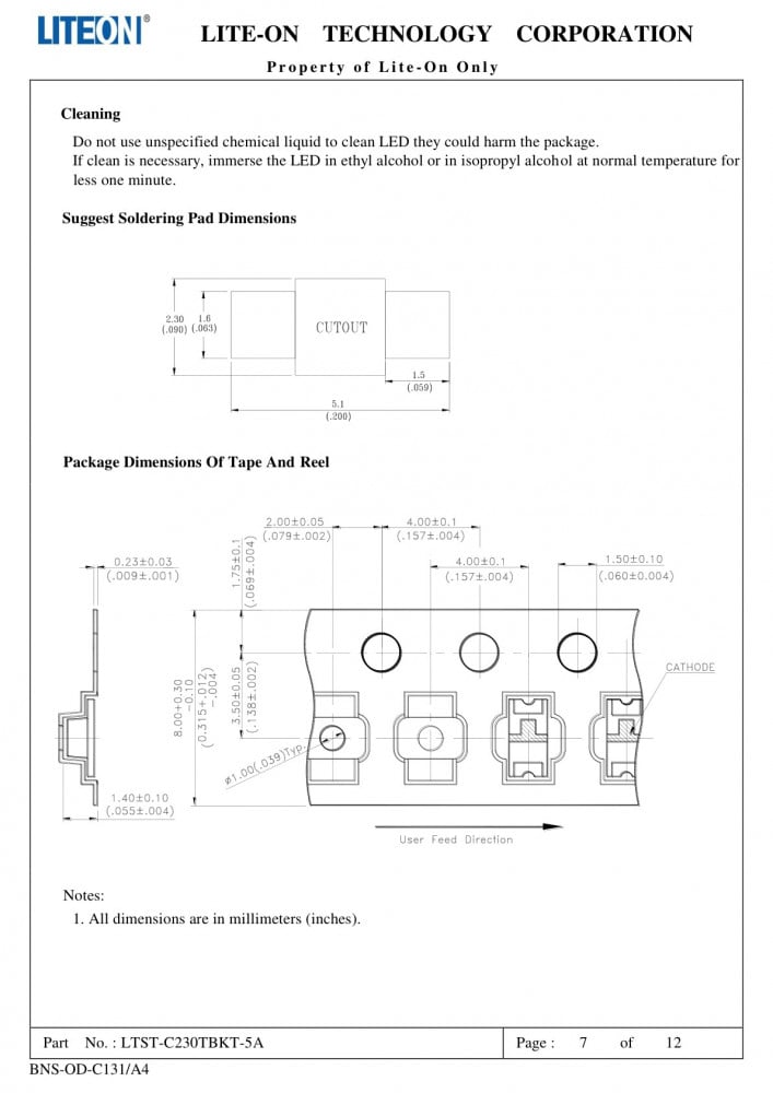LTST-C230TBKT-5A datasheet page 8