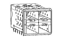 Small Form-factor Pluggable (SFP) Stacked 2-by-1 Multi-Port Connector with 4 Lightpipes, 40 Circuits