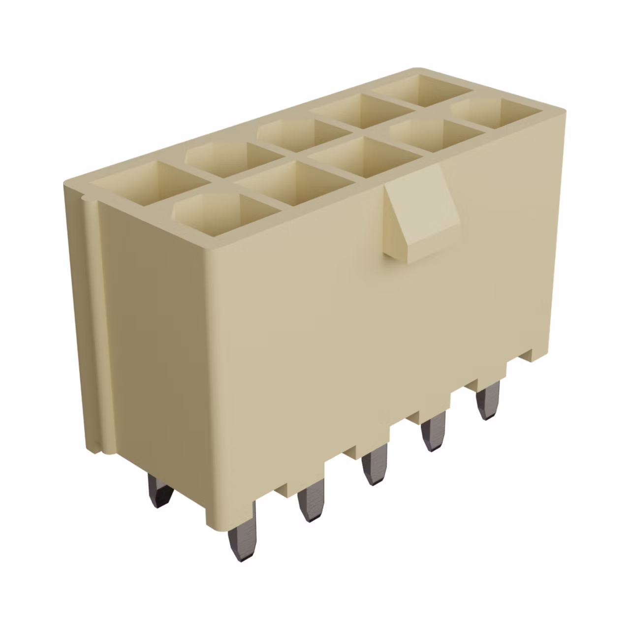 Mini-Fit Jr. Vertical Header, 4.20mm Pitch, Dual Row, 10 Circuits, without Snap-in Plastic Peg PCB Lock, Tin, Natural for sale