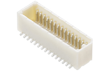 SlimStack Board-to-Board Connector, 0.80mm Pitch, Plug, 4.50 or 5.50mm Mated Height, 28 Circuits, Vertical, without Boss for sale