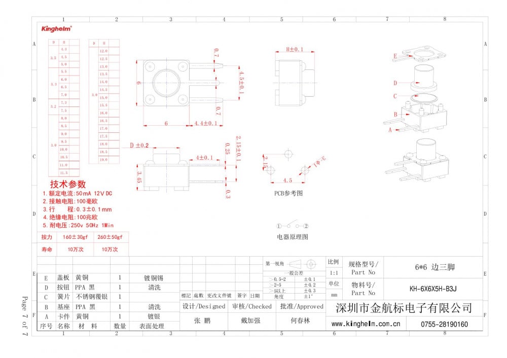 KH-6X6X5H-B3J approval sheet page 7