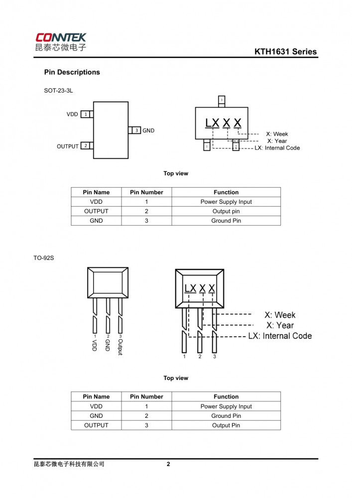 KTH1631 datasheet page 2