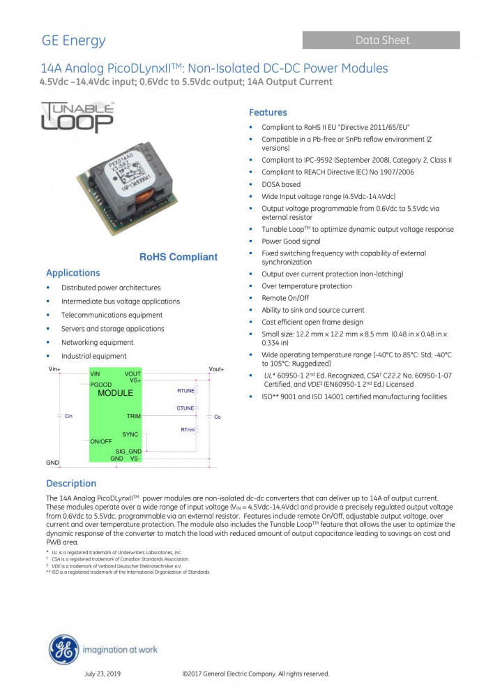 PKX014A0X43-SRZ datasheet page 1