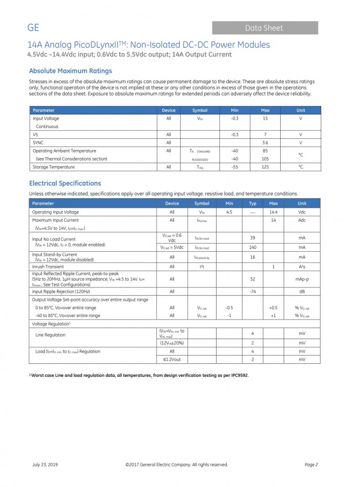 PKX014A0X43-SRZ datasheet page 2