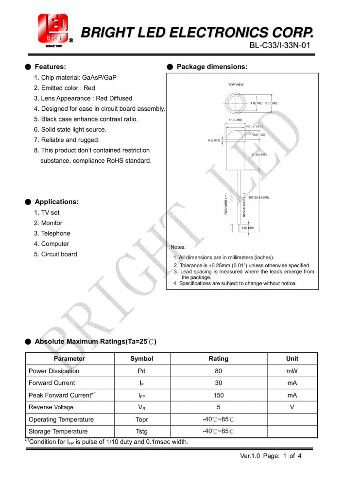 BL-C33-I-33N-01 datasheet page 1
