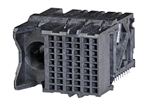 Impact 100 Ohm 3 Pair Right-Angle Orthogonal Daughtercard, Left Guided, 8 Columns, 72 Circuits, Plated Through Hole Dimension 0.39mm, Lead-Free