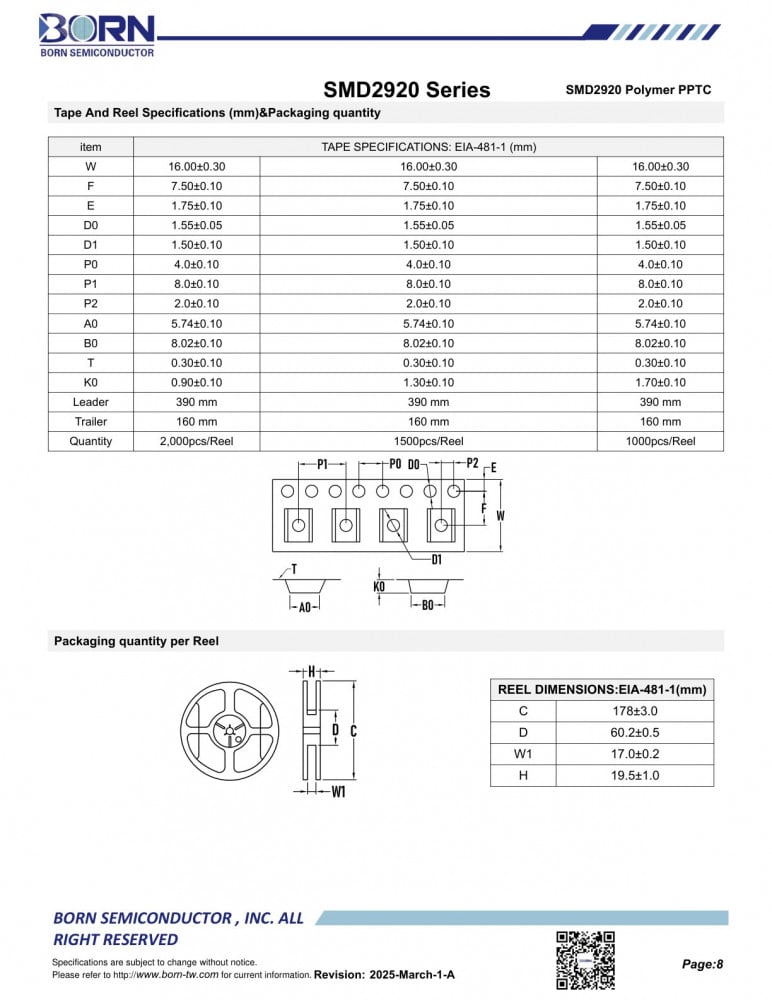BORN SMD2920 datasheet page 8