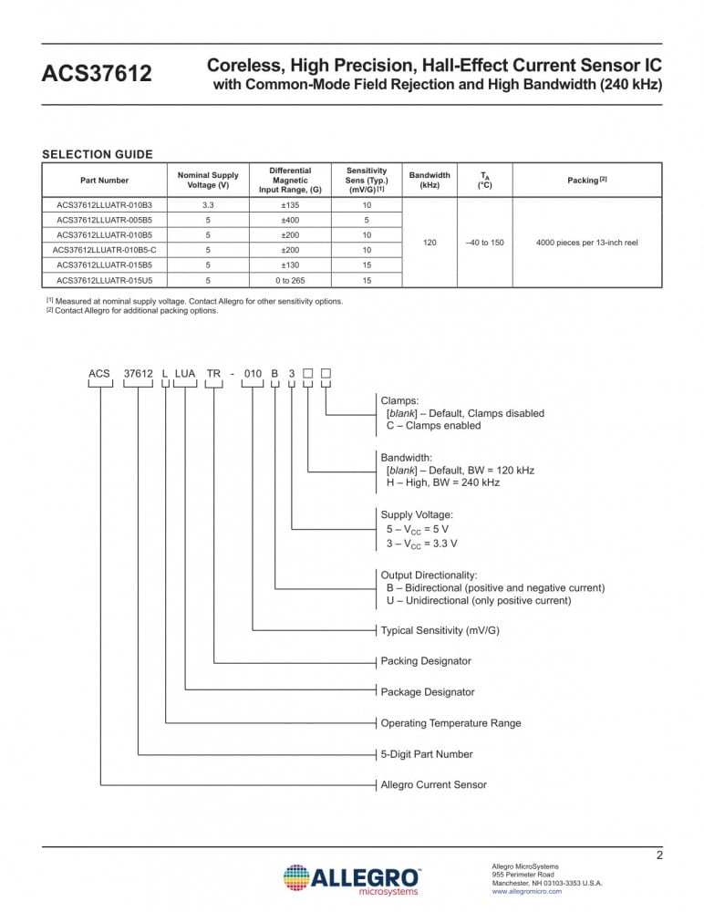 ACS37612 datasheet page 2
