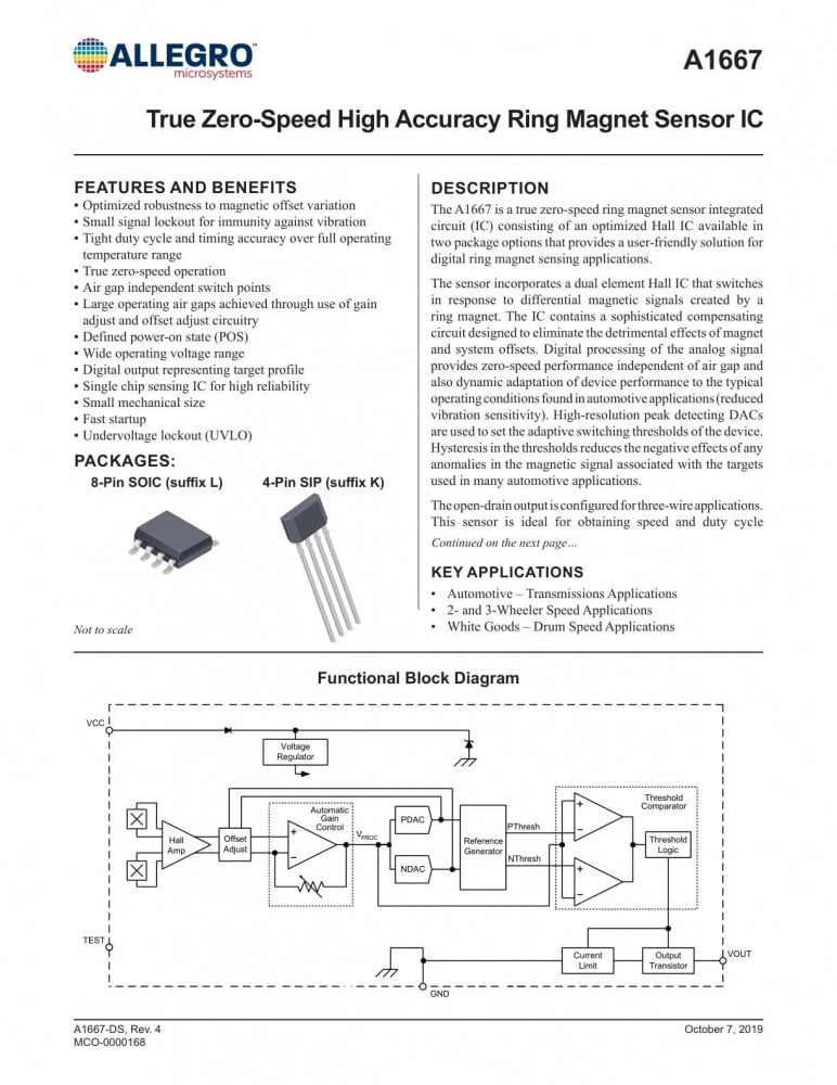 A1667 datasheet page 1