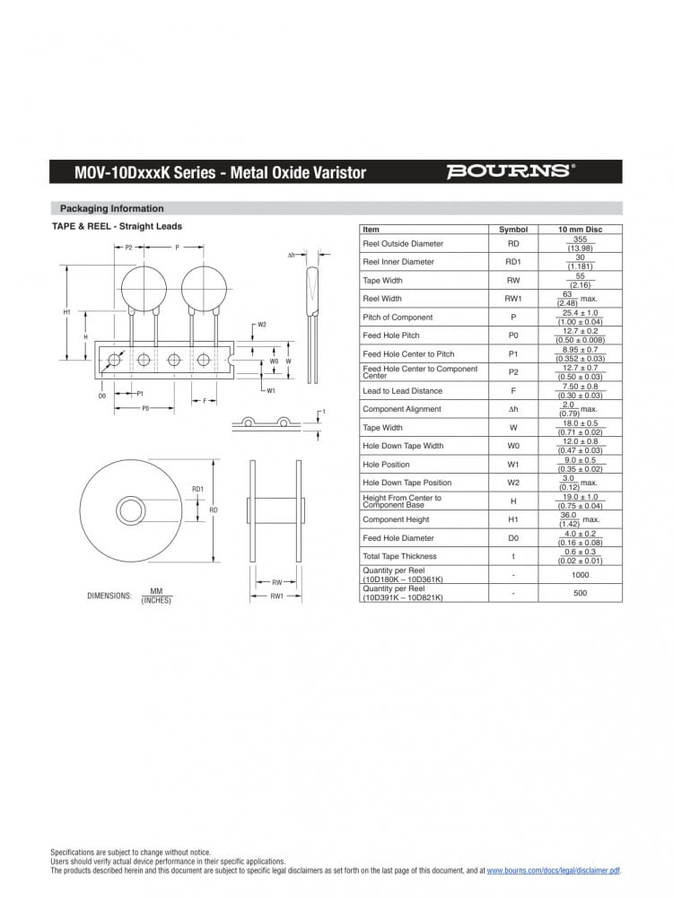 BOURNS MOV-10DxxxK datasheet page 5
