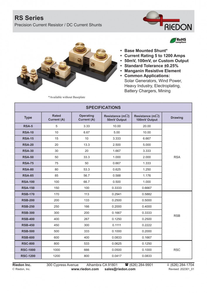 RSB-500-50 technical document page 1