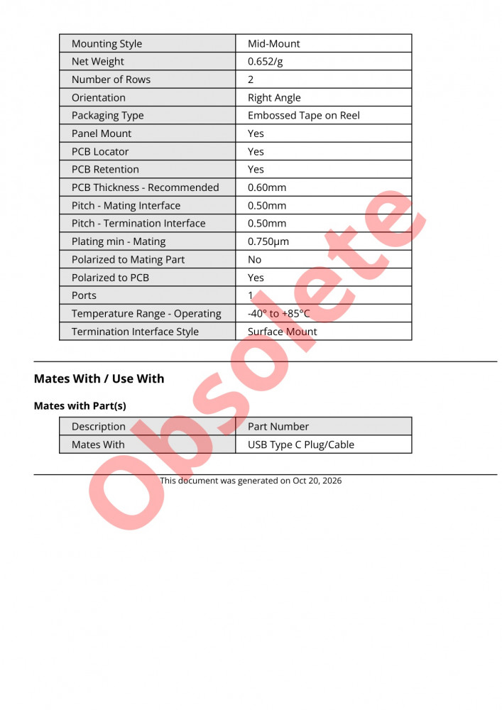 Product document image 3 for MOLEX 2216320001